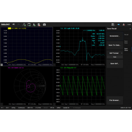 Siglent SNA5002A Analyseur de réseaux vectoriels 9 kHz - 4,5 GHz, 2 ports