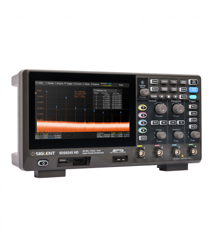 Siglent SDS814X-HD Oscilloscope 4x100 MHz, 12 bits, 50 Mpts, écran ... Siglent SDS814X-HD Oscilloscope 4x100 MHz, 12 bits, 50 Mpts, écran ...