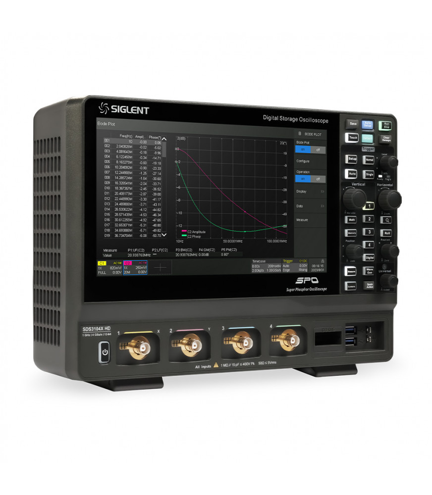Siglent SDS3104X-HD Oscilloscope 4x500 MHz, 12 bits, 400 Mpts, écran ...